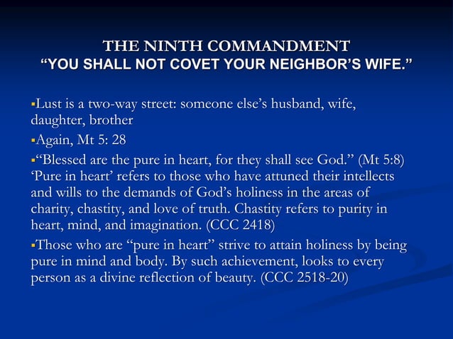 9th commandment | PPTX | Christianity | Religion & Spirituality