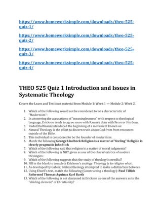 THEO 525 Quiz 1,2,3,4 Liberty Homeworksimple.docx | Religion & Spirituality