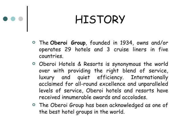 The oberoi hotels | PPT
