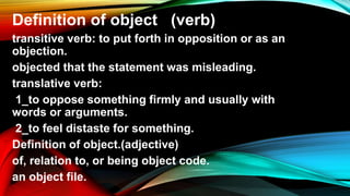The objects of Definition | PPT