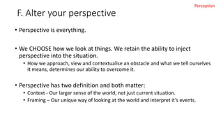 The obstacle is the way - Book Summary | PPTX