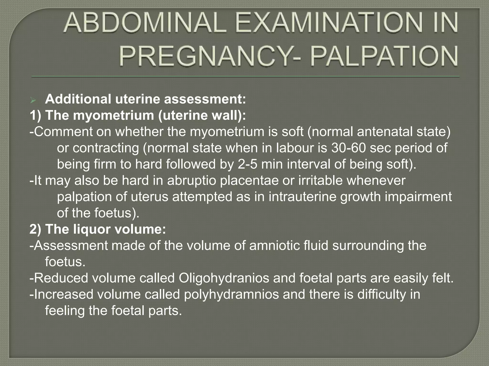 The obstetric examination ppt | PPTX
