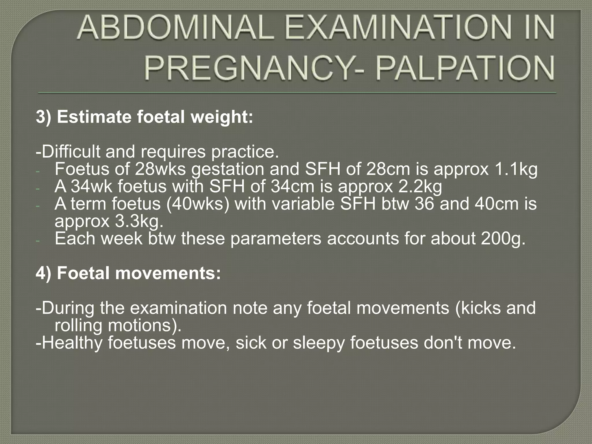 The obstetric examination ppt | PPTX