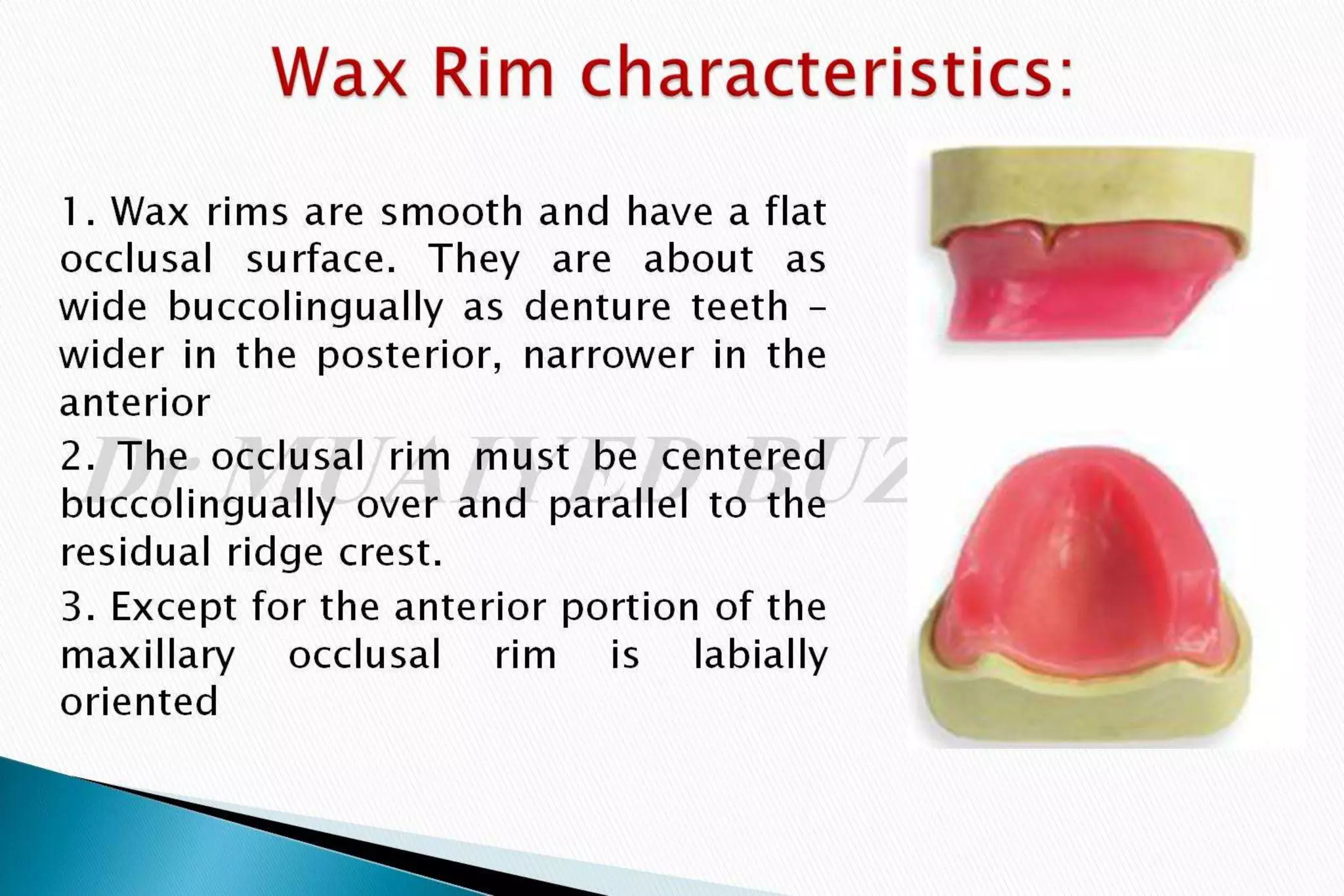 The occlusal rims and record | PPTX