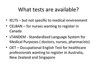 The occupational english test dec 2013 | PPT