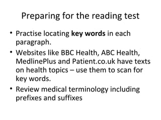 The occupational english test dec 2013 | PPT