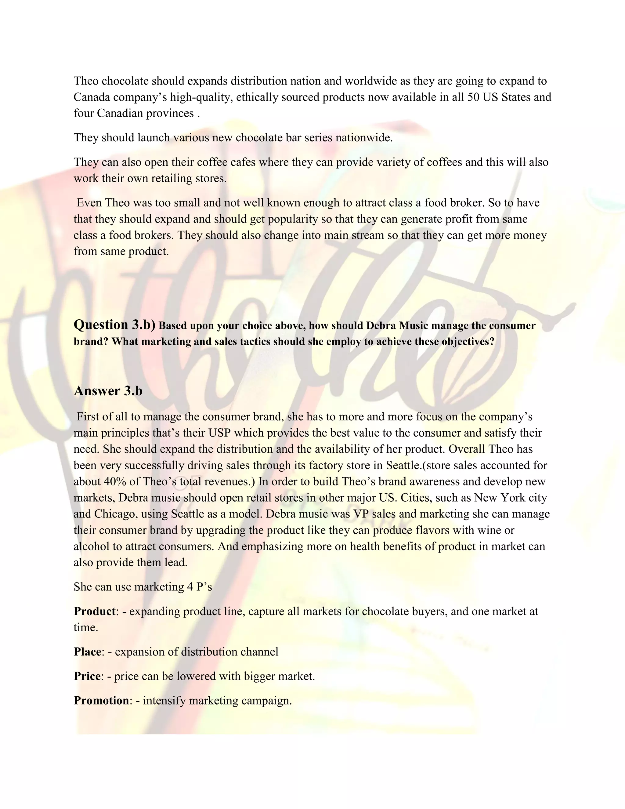 Theo chocolate case study | PDF