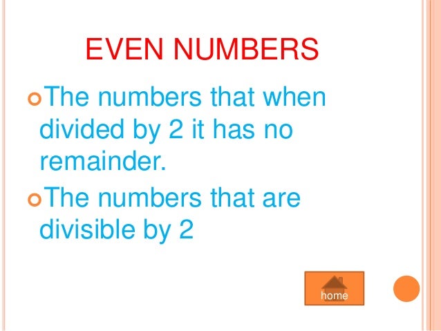 The odd and even numbers (interactive slide project)