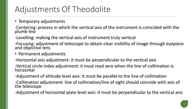Theodolite and its working mechanism | PDF
