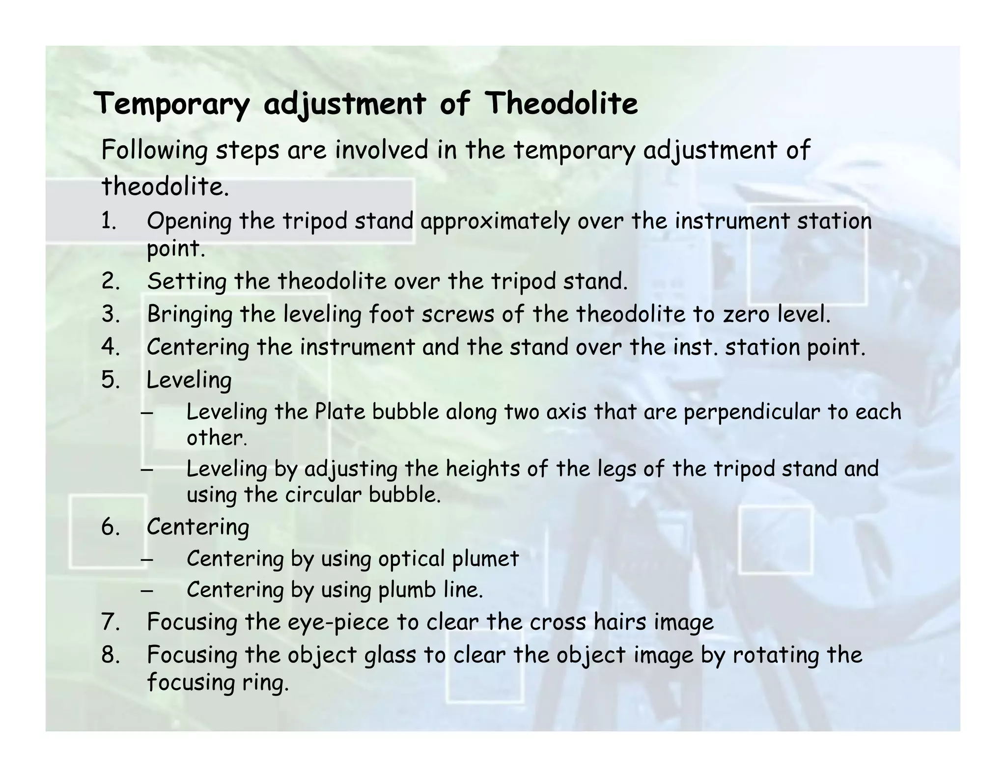 Theodolite lecture 1 1 | PDF