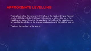 Vernier theodolite surveying and levelling | PPT