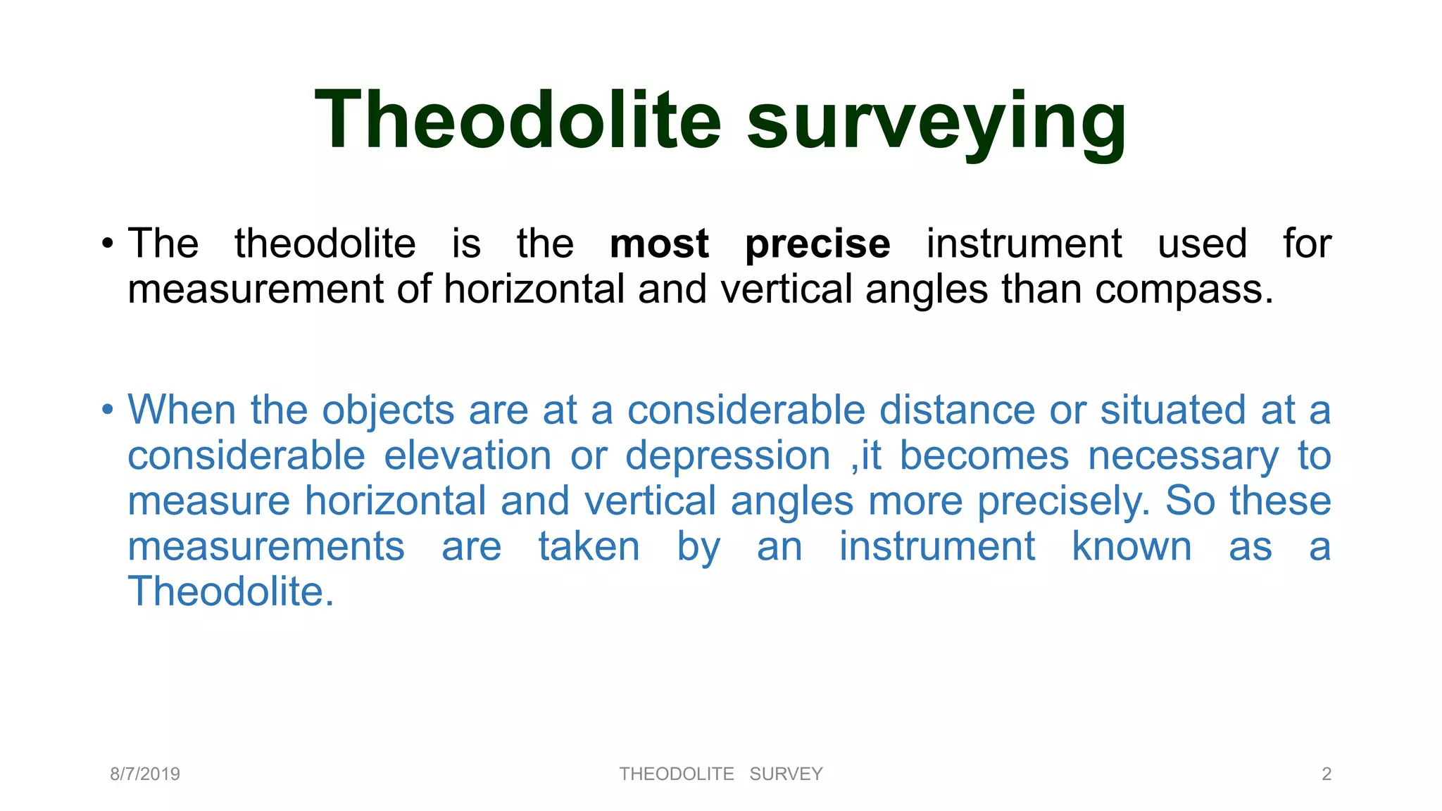 Theodolite survey | PPTX