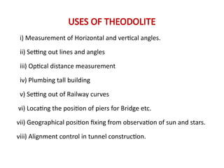 Introduction to theodolites and their components | PPTX