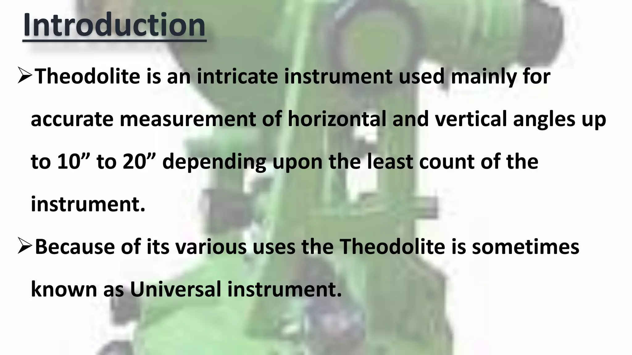 Theodolite surveying part1 | PPTX