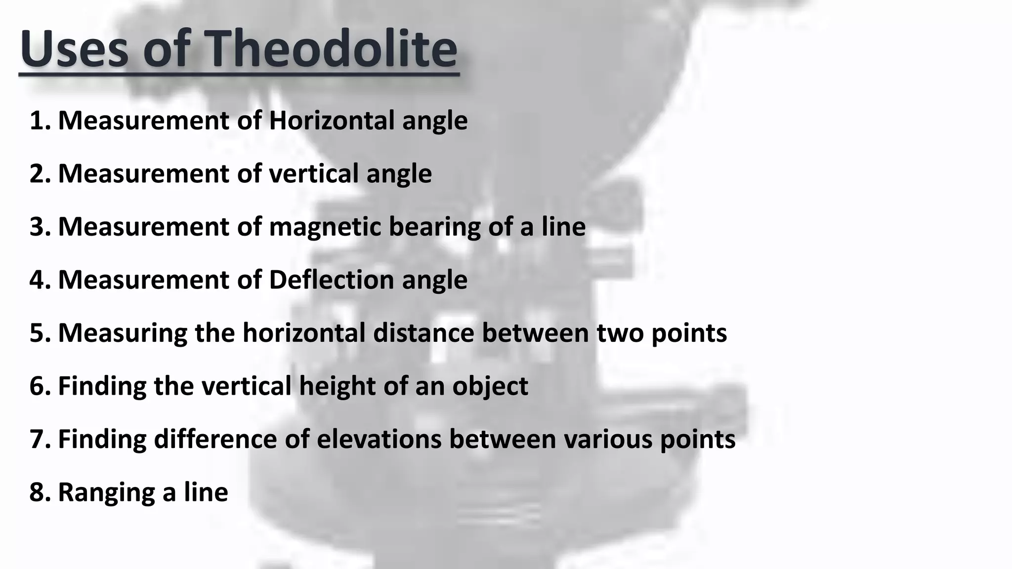 Theodolite surveying part1 | PPTX