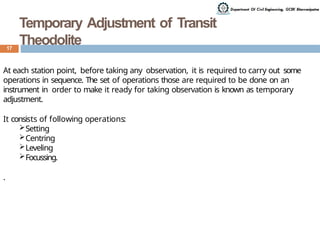 THEODOLITE AND TACHEOMETRIC SURVEYING - surveying | PPTX | Geology ...