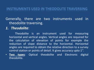 Theodolite traversing, purpose and principles of theodolite traversing ...