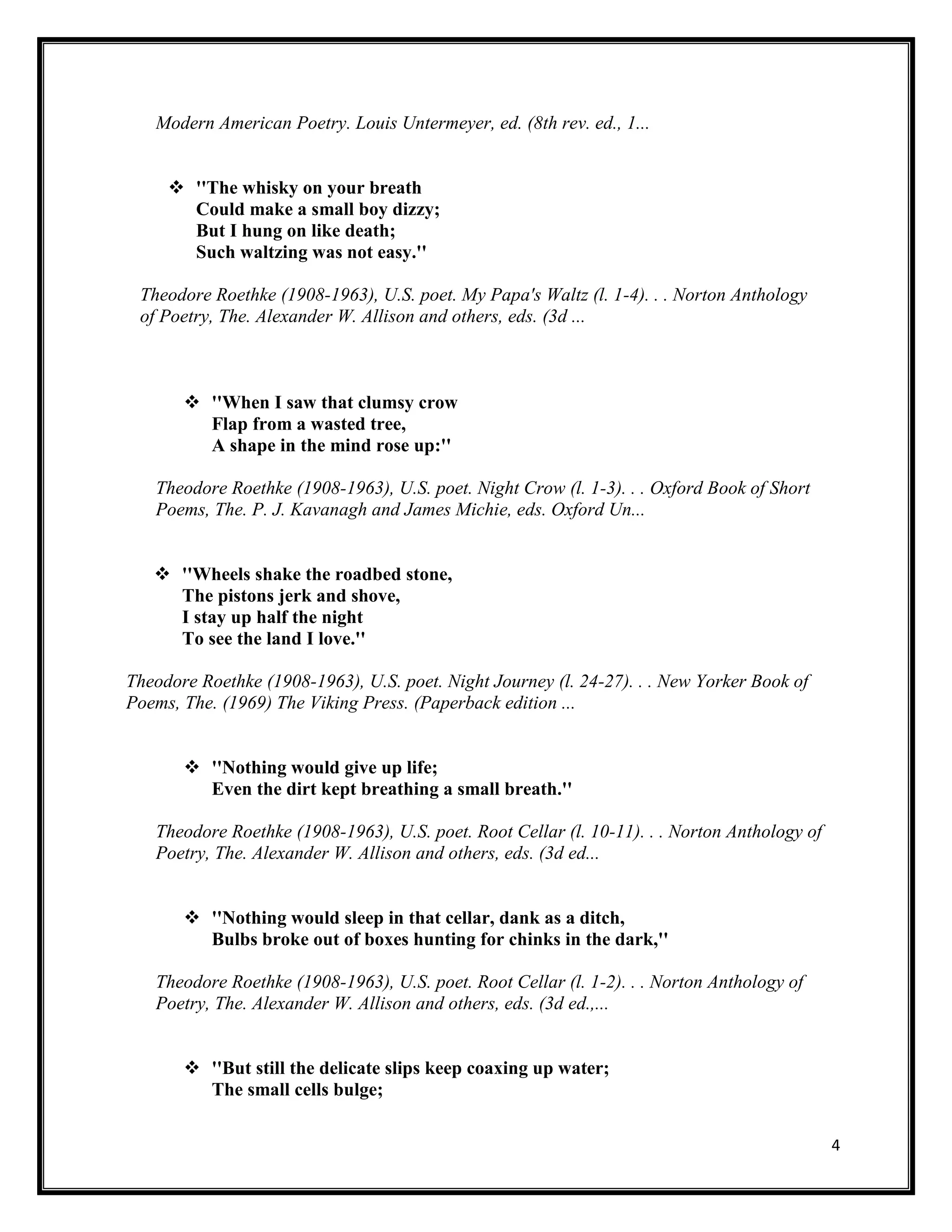 Theodore roethke | PDF