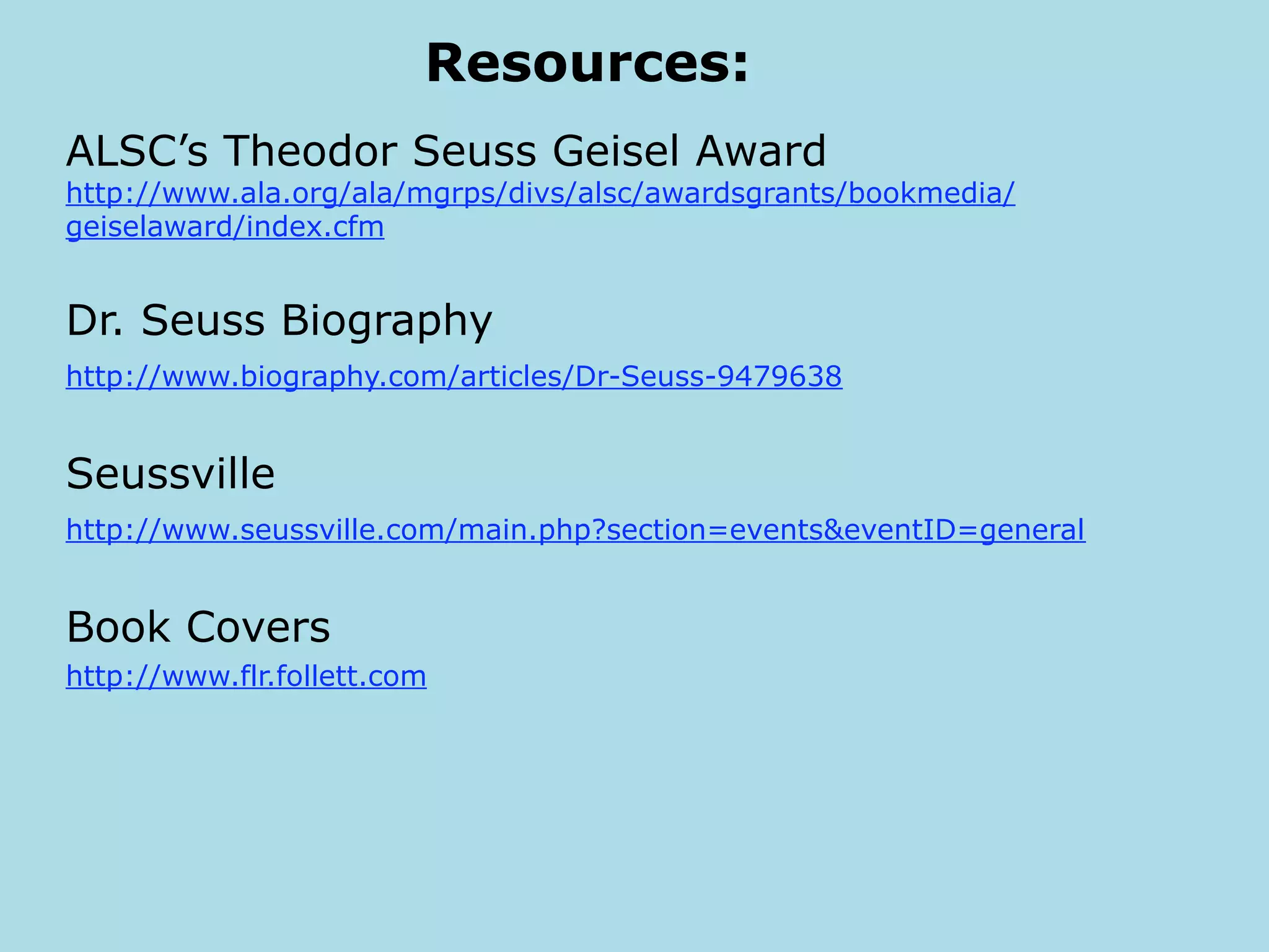 Theodor Seuss Geisel Award | KEY
