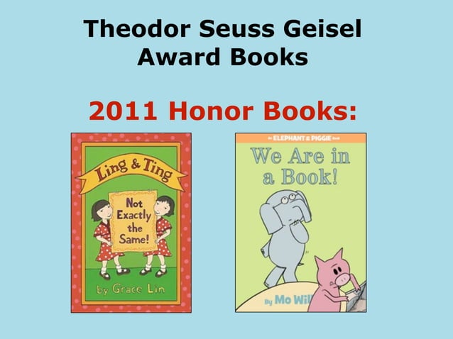 Theodor Seuss Geisel Award | PPT
