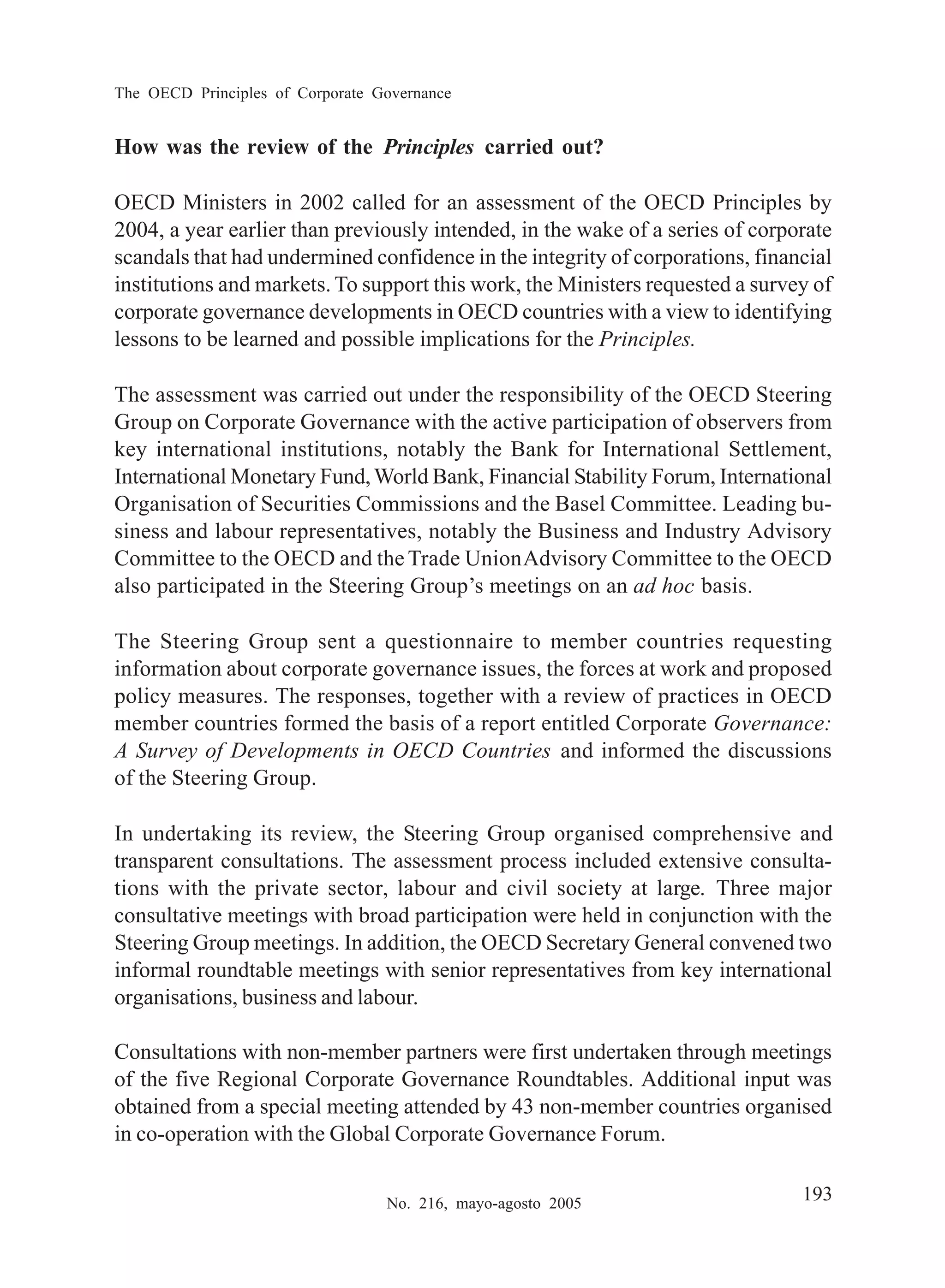 The OECD Principles of Corporate Governance | PDF