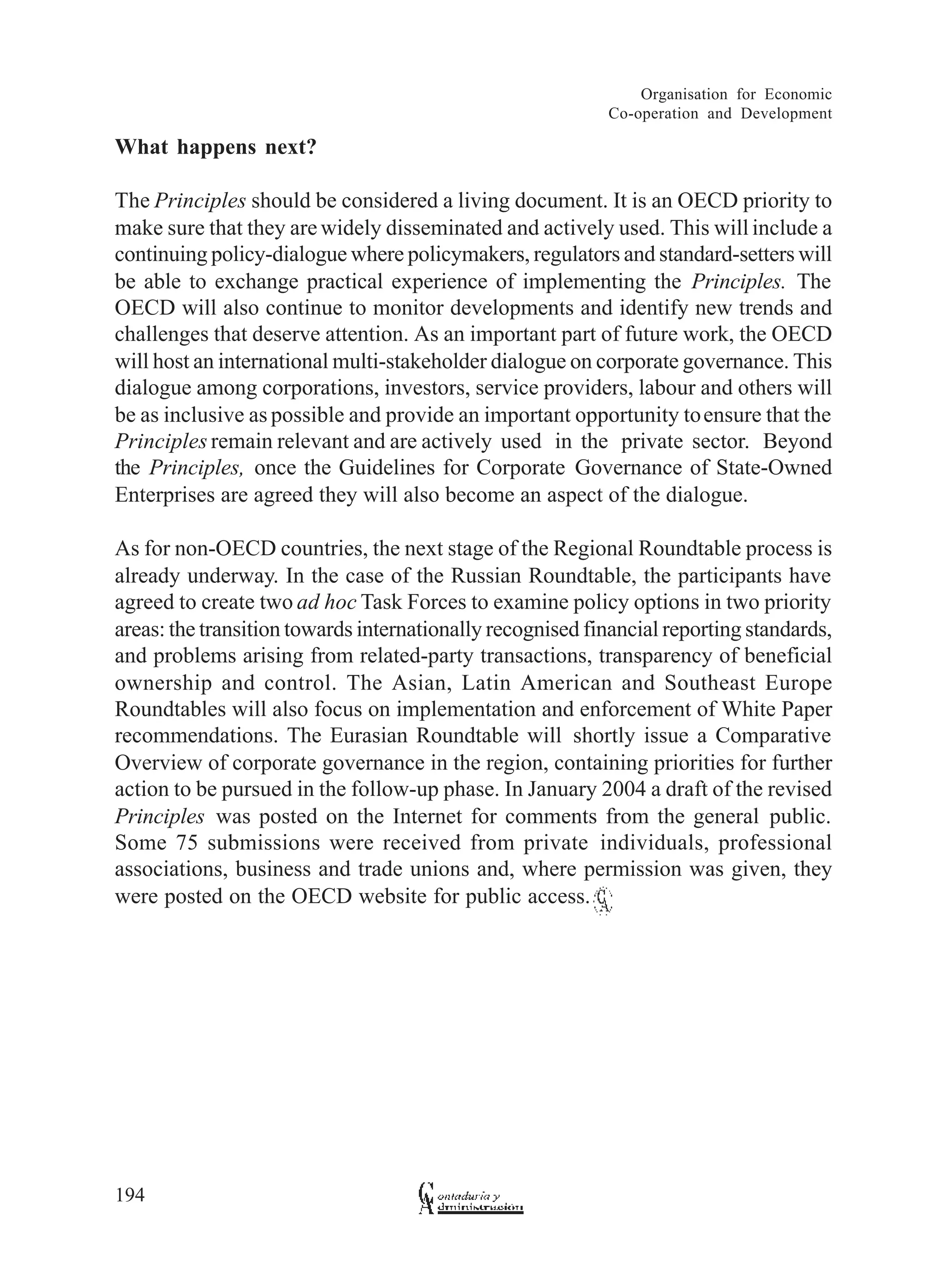 The OECD Principles of Corporate Governance | PDF