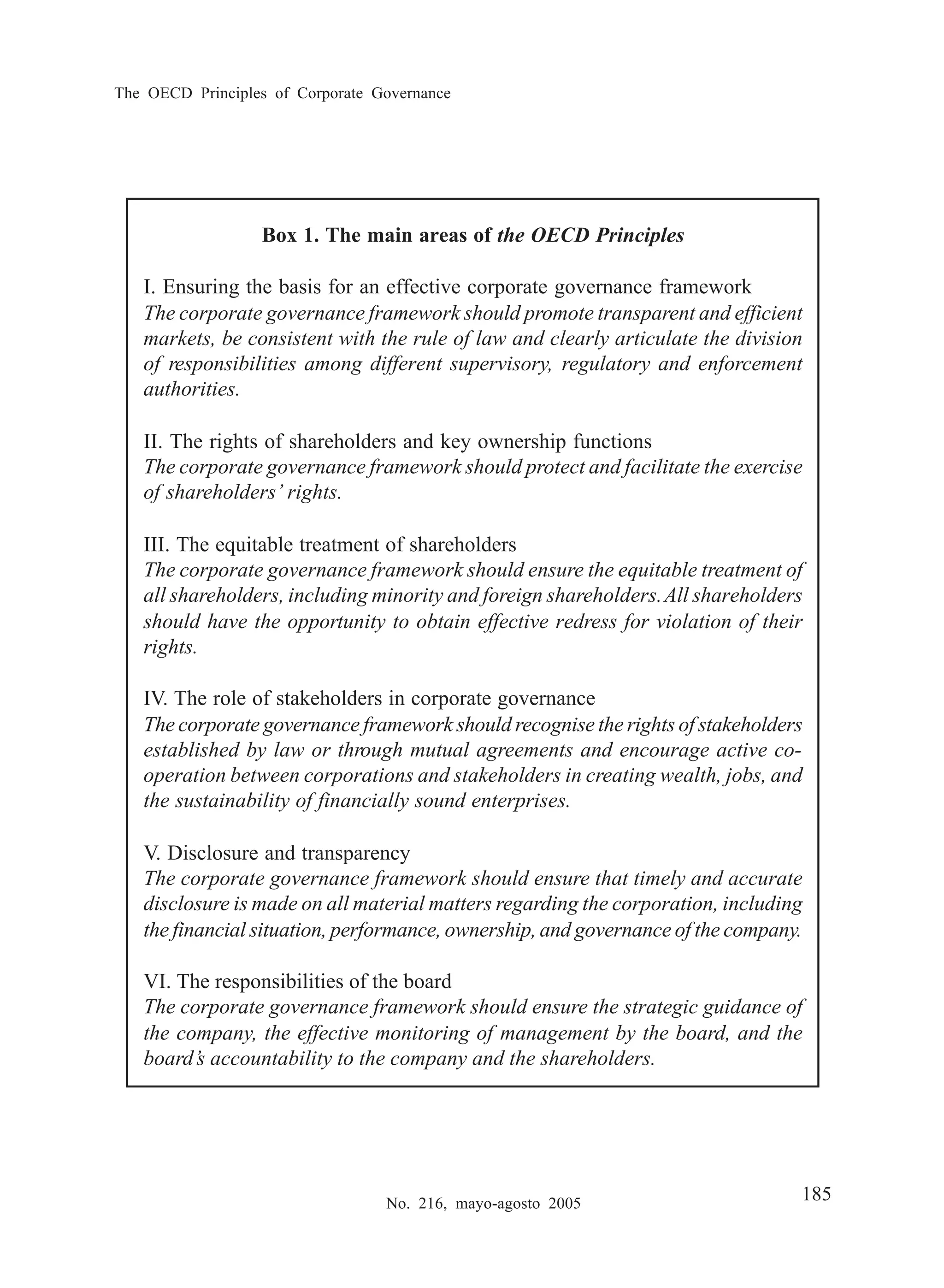 The OECD Principles of Corporate Governance | PDF