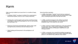 SIA Webinar: The OHS Professional and Cyber Security | PPT