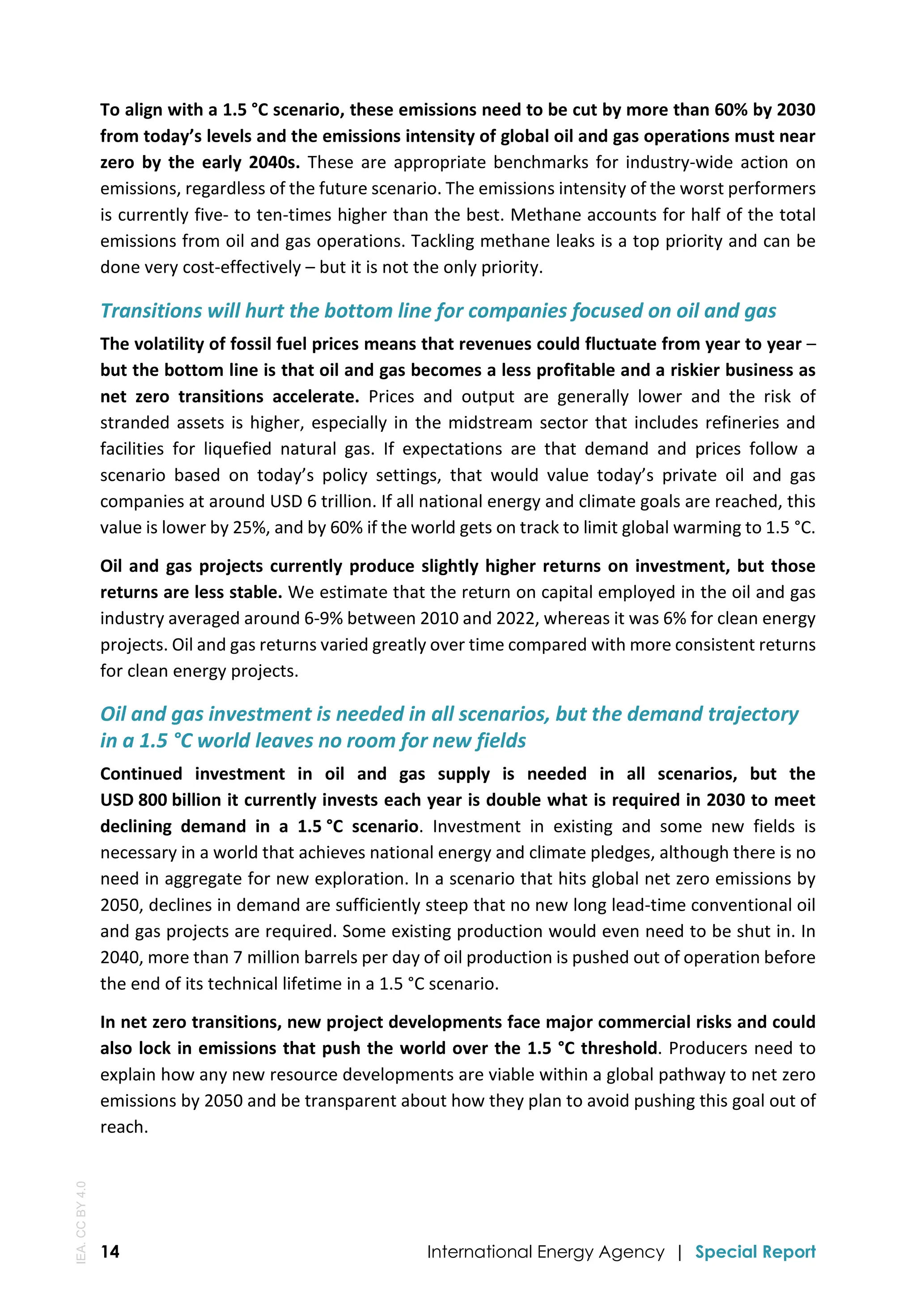 IEA Report: The Oil and Gas Industry in NetZero Transitions | PDF ...