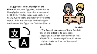 The Oldest Language in the World – Unveiling Linguistic Origins | PPTX