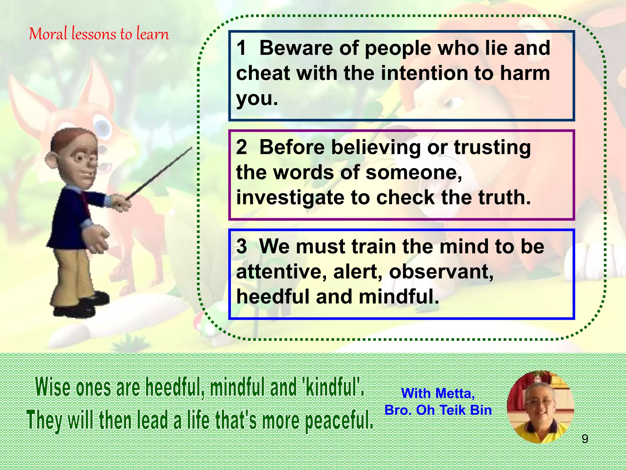 The Old Lion and The Fox (An Aesop's Fable with Moral Lessons) | PPT