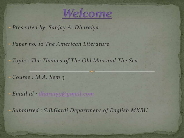 The old man the sea | PPT