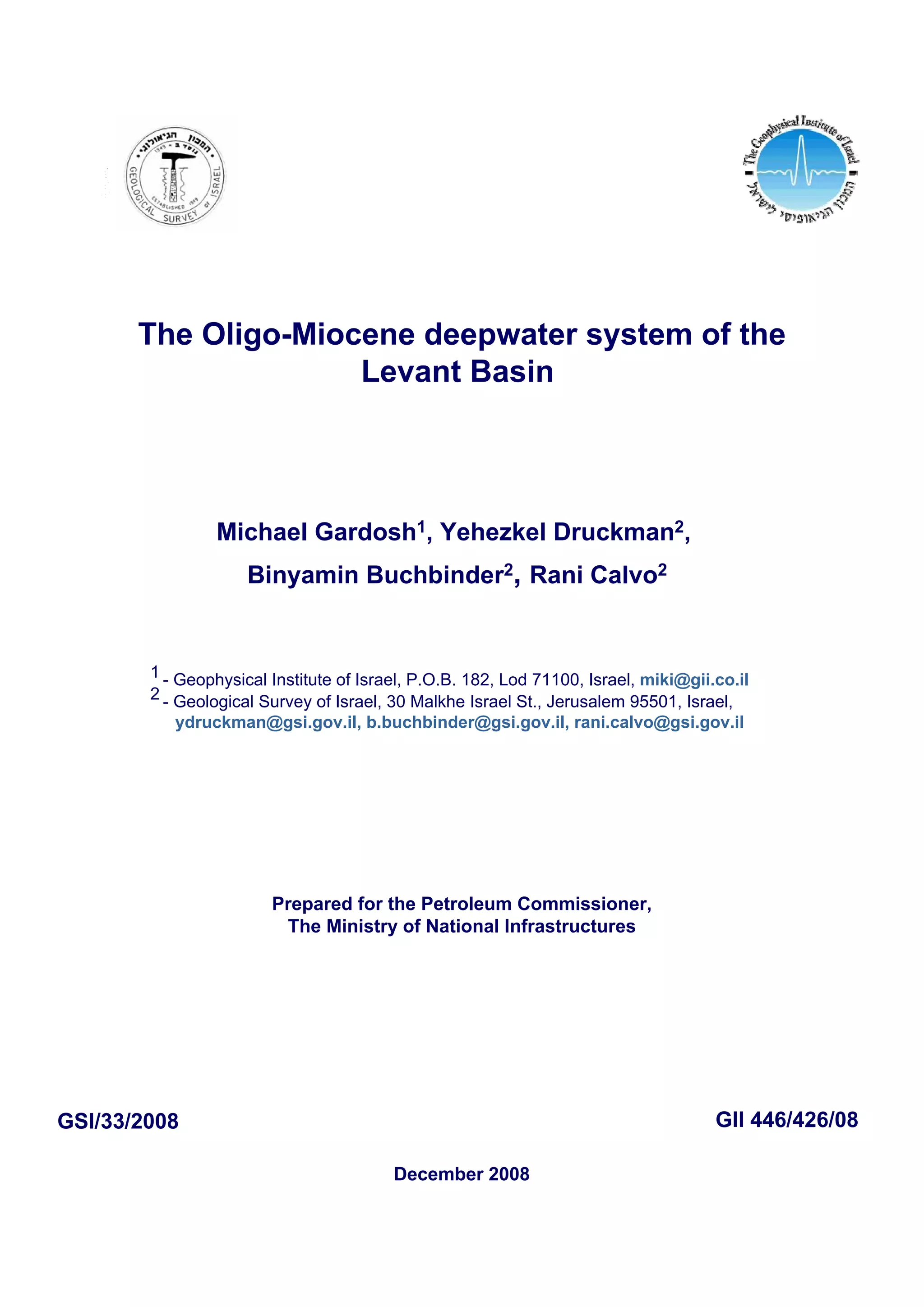 The Oligo-Miocene deepwater system of the Levant Basin | PDF