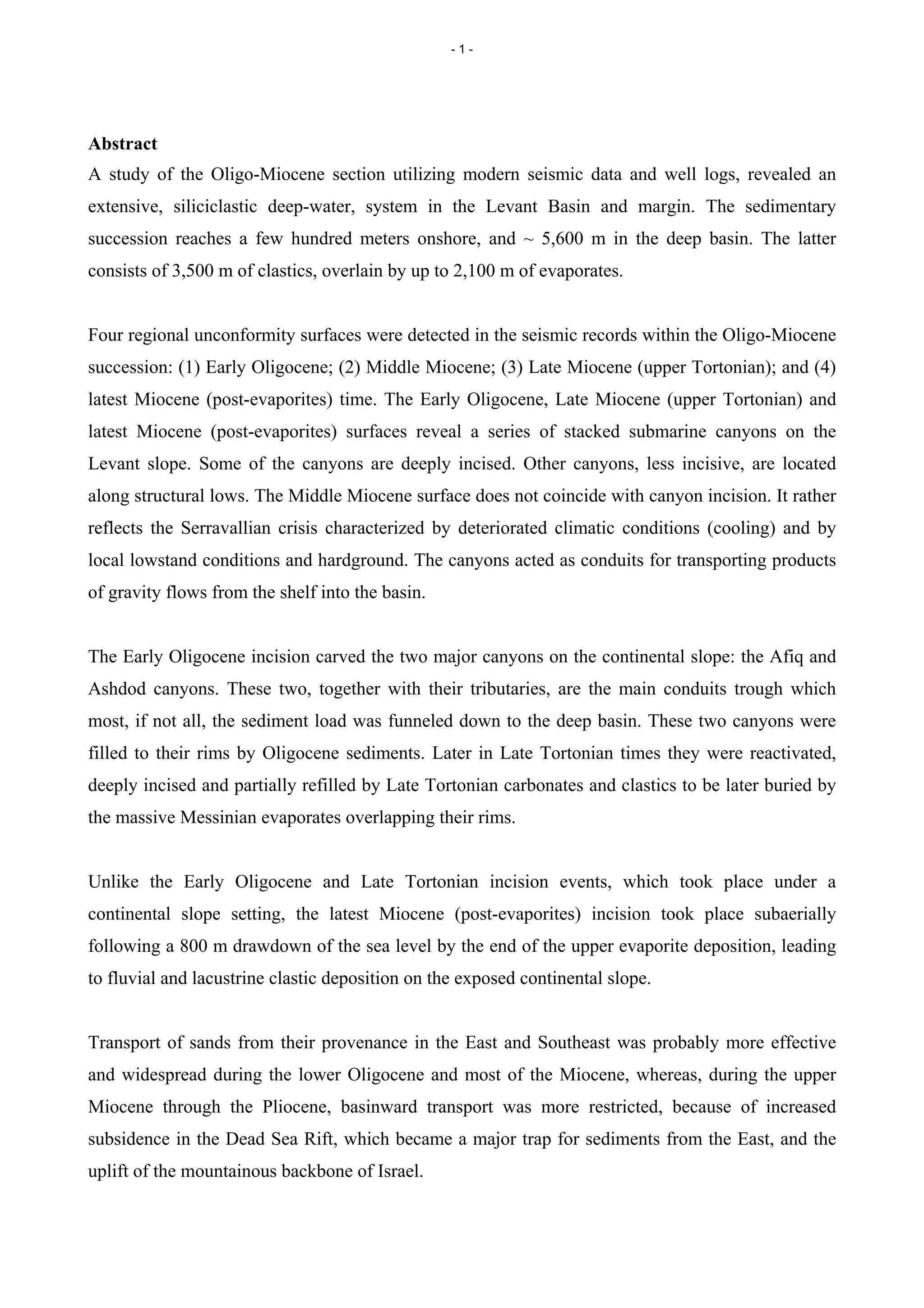 The Oligo-Miocene deepwater system of the Levant Basin | PDF ...