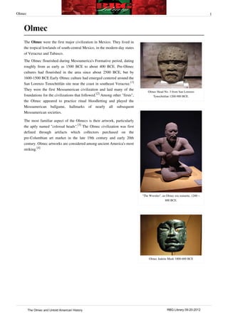 RBG-The Olmec and Untold American History | PDF
