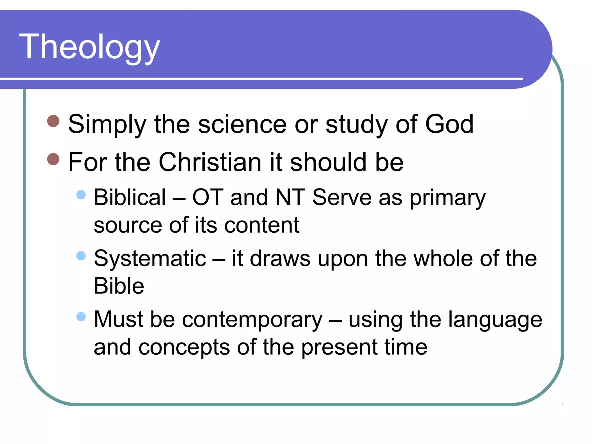 Theological foundations | PPT