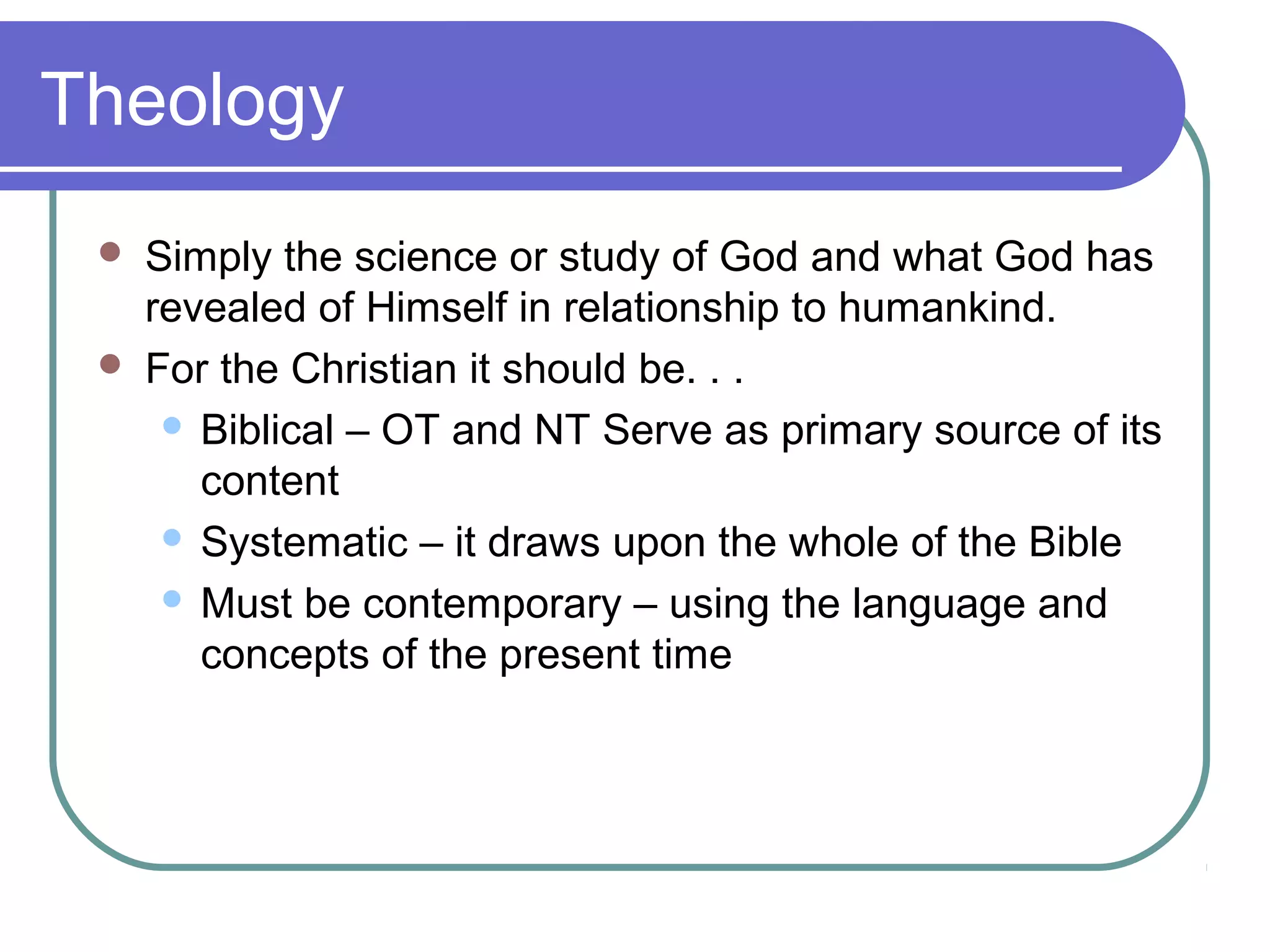 Theological foundations intro ppt | PPT