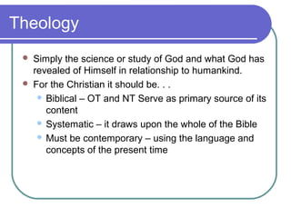Theological foundations intro ppt | PPT