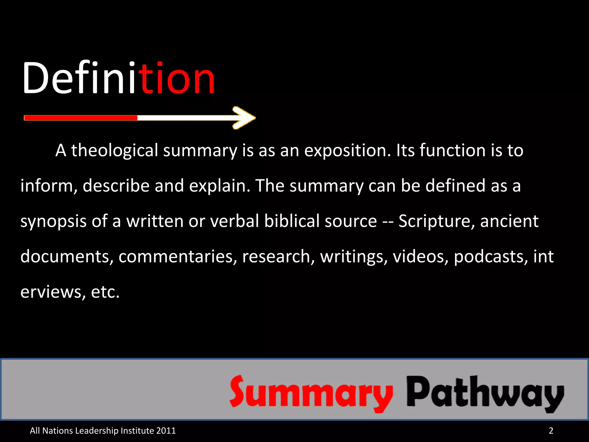 Writing a Theological Summary | PPTX