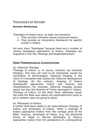 Theologies of history | PDF | Christianity | Religion & Spirituality