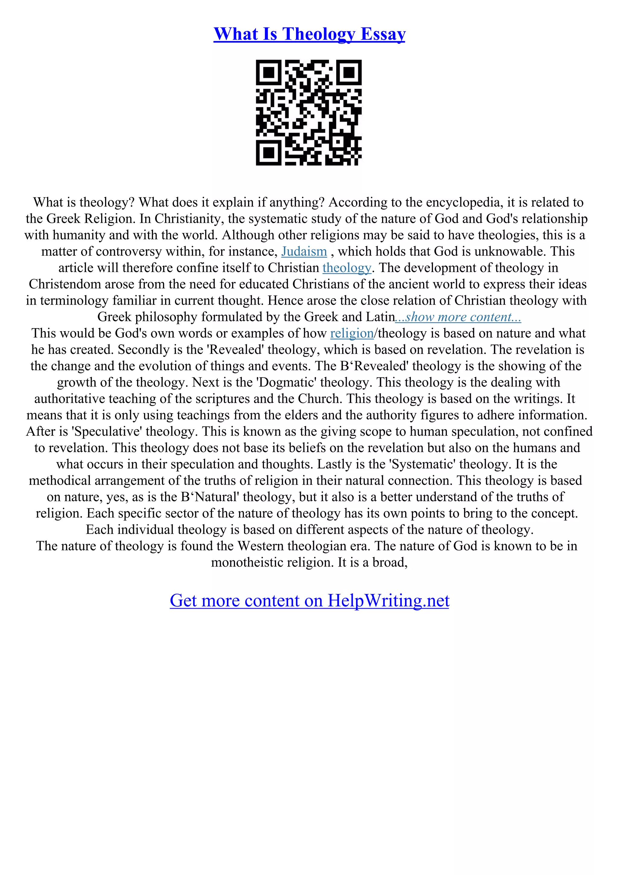 Theology Essays | PDF