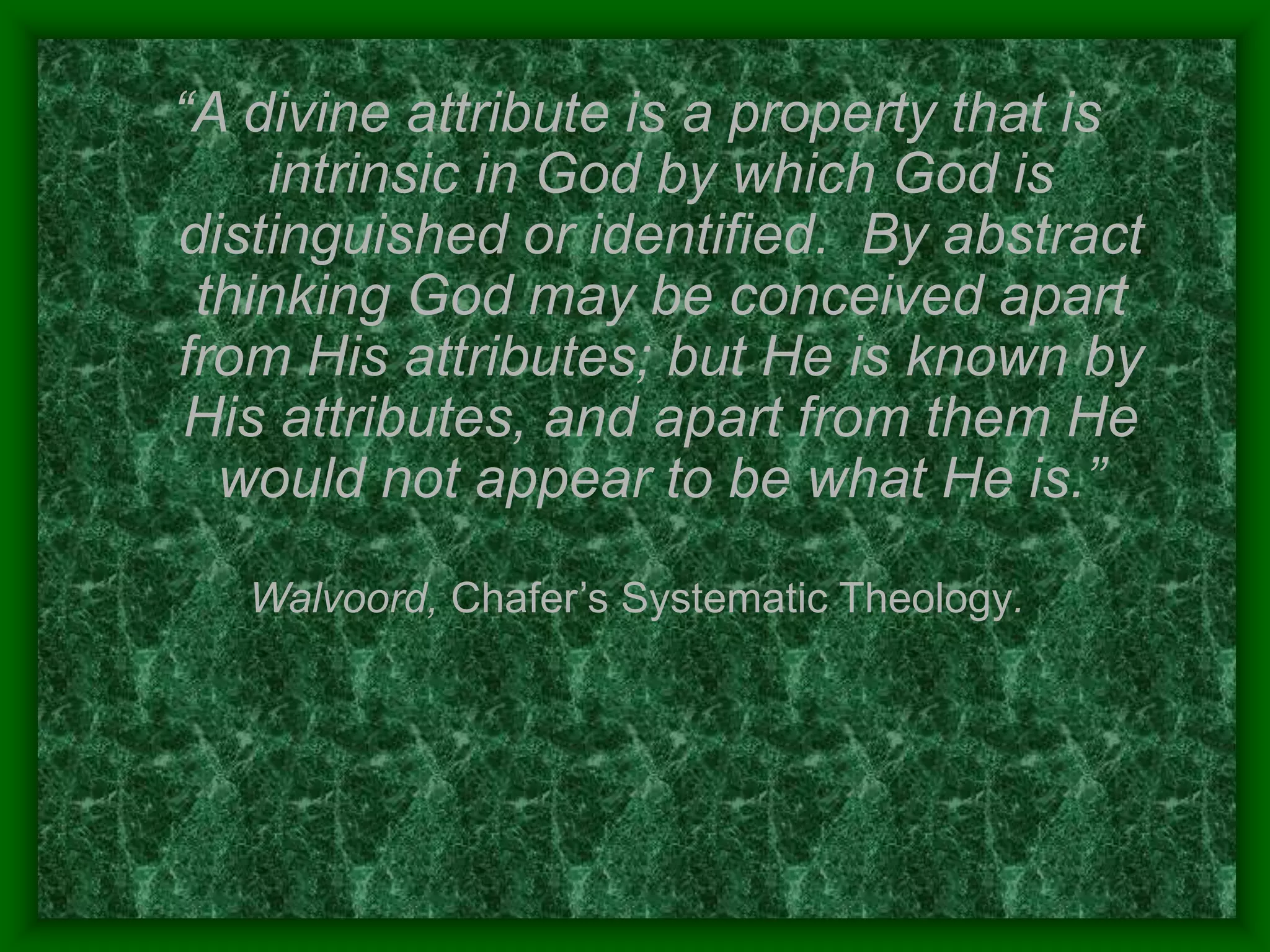 Theology Proper: What is God Like? | PPT