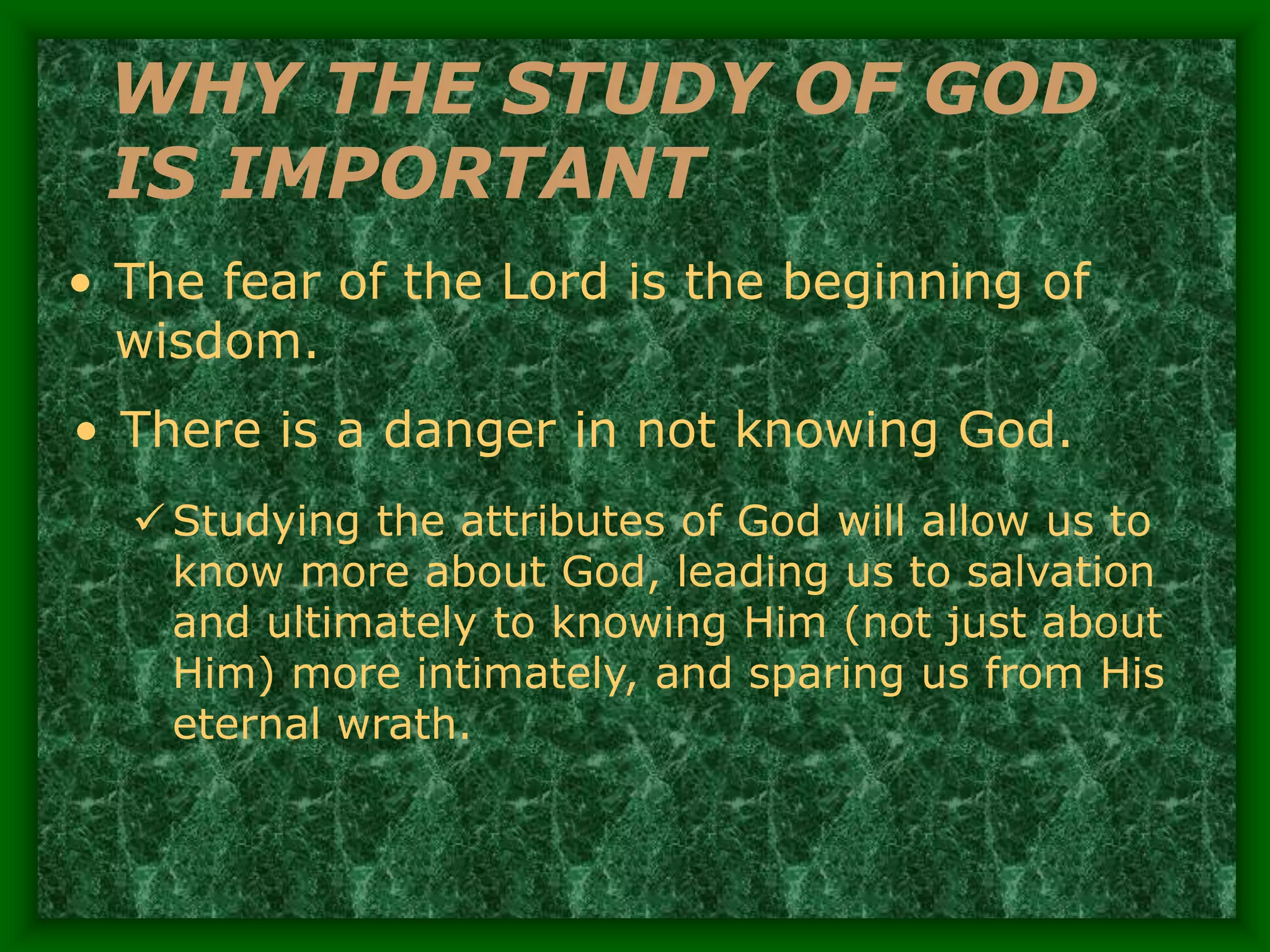Theology Proper: What is God Like? | PPT | Christianity | Religion ...