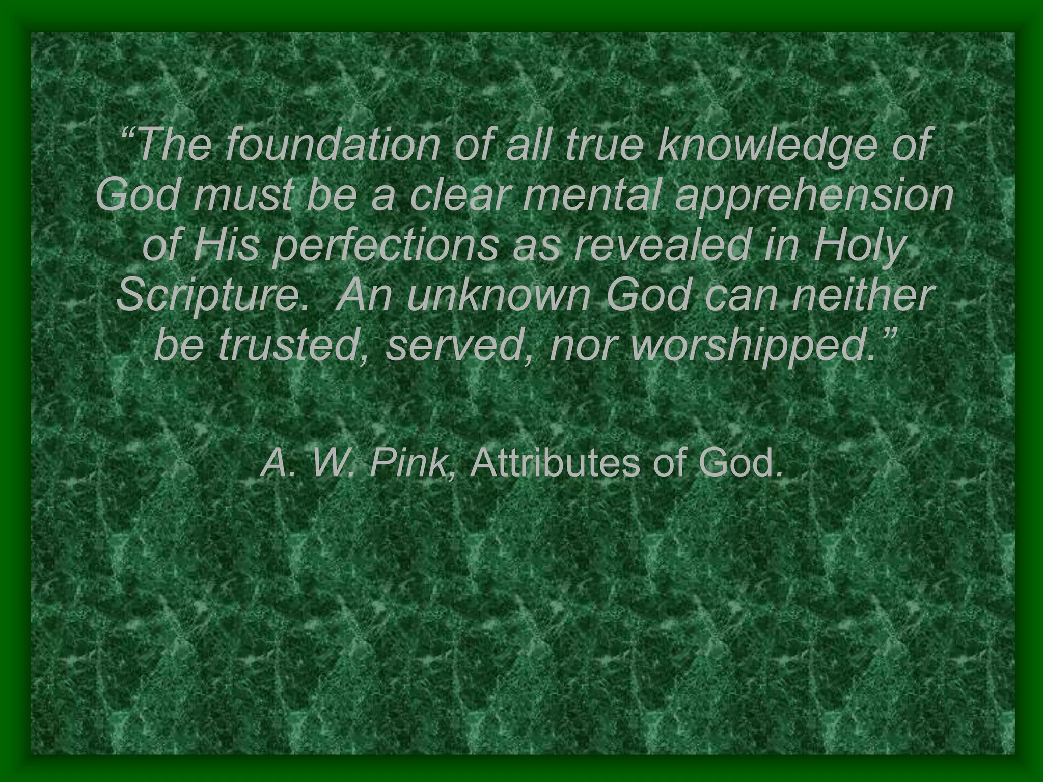 Theology Proper: What is God Like? | PPT