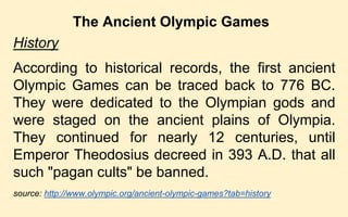 The Οlympic Games | PPTX