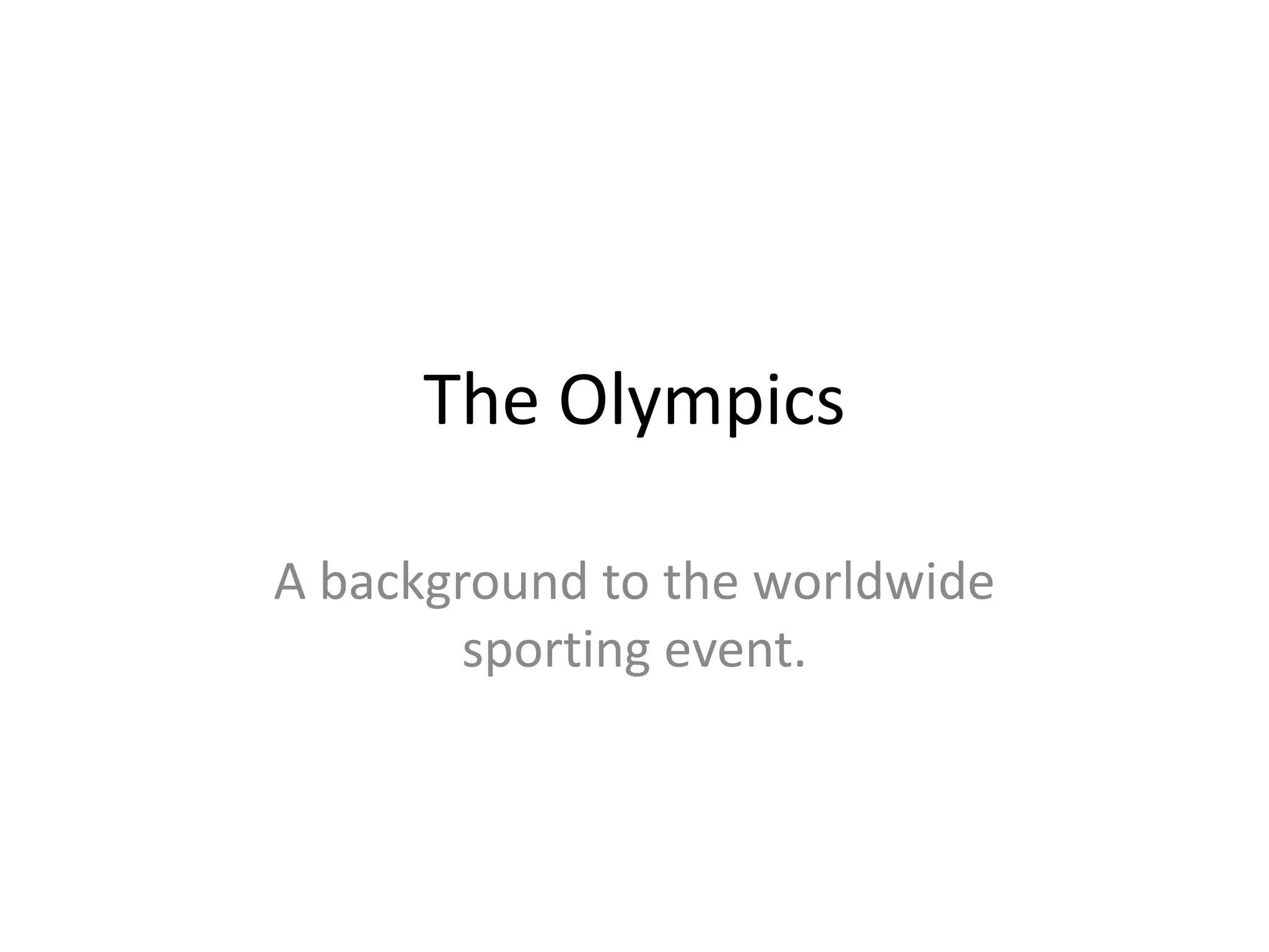 The olympics | PPT