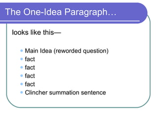 The One Idea Paragraph Introduction | PPT