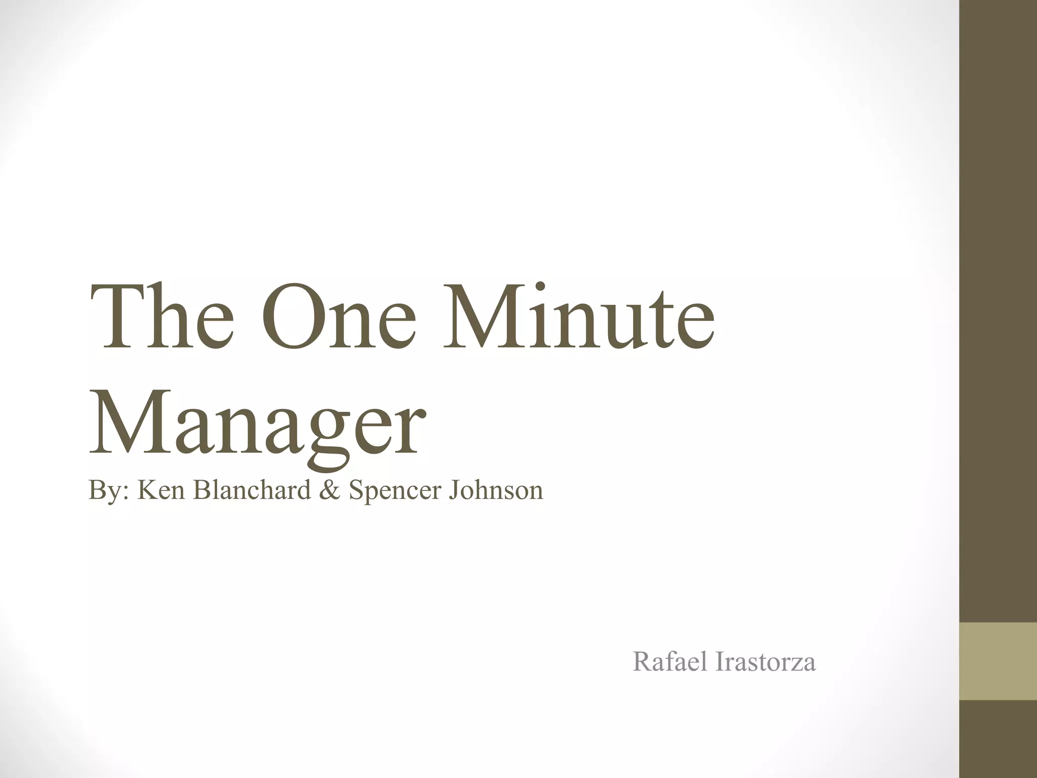 The One Minute Manager | PPT
