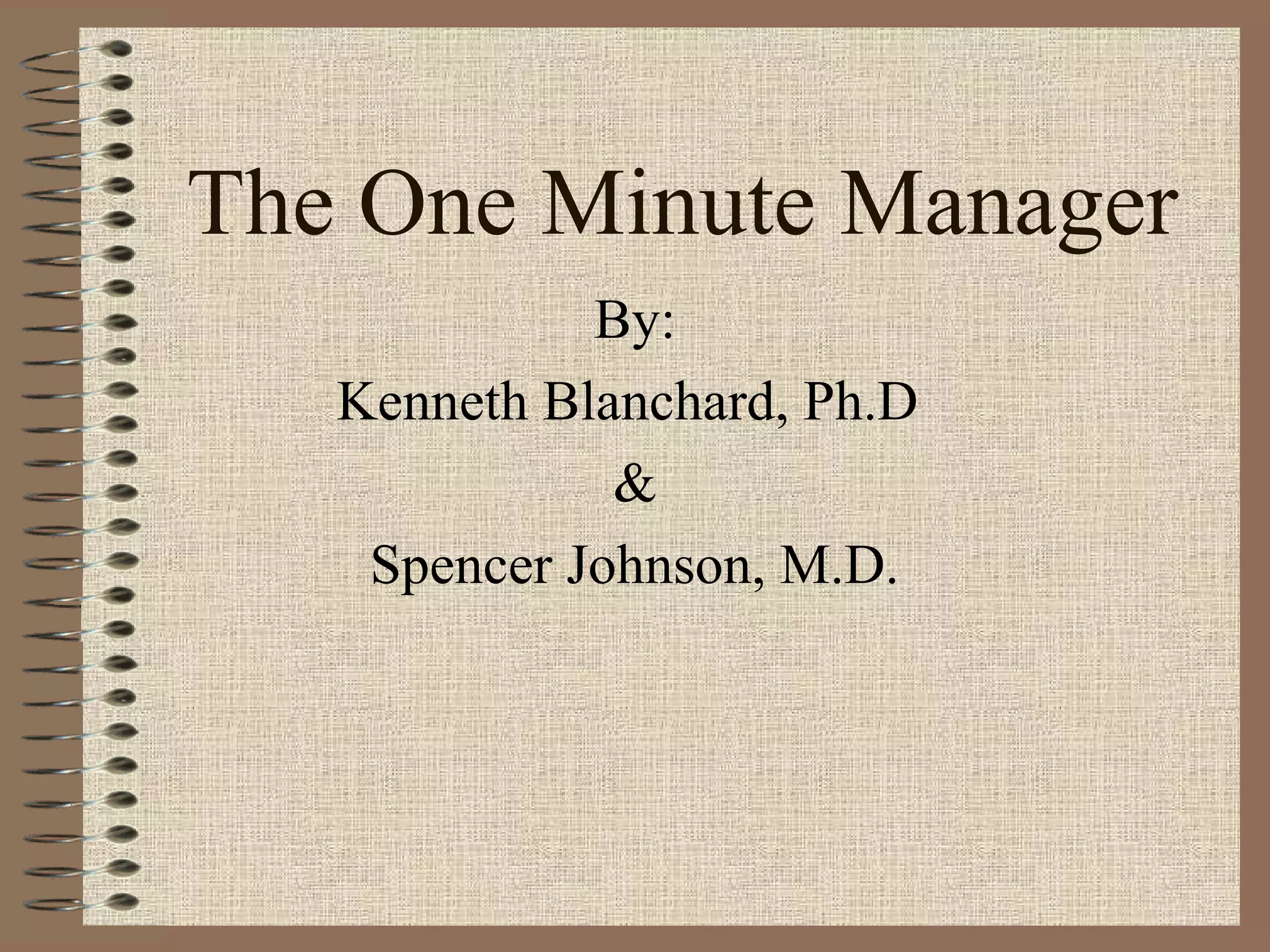 The one minute manager | PPT