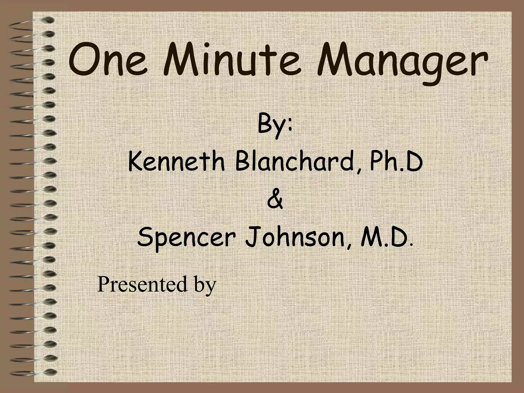 The one minute manager (1) (2) | PPT